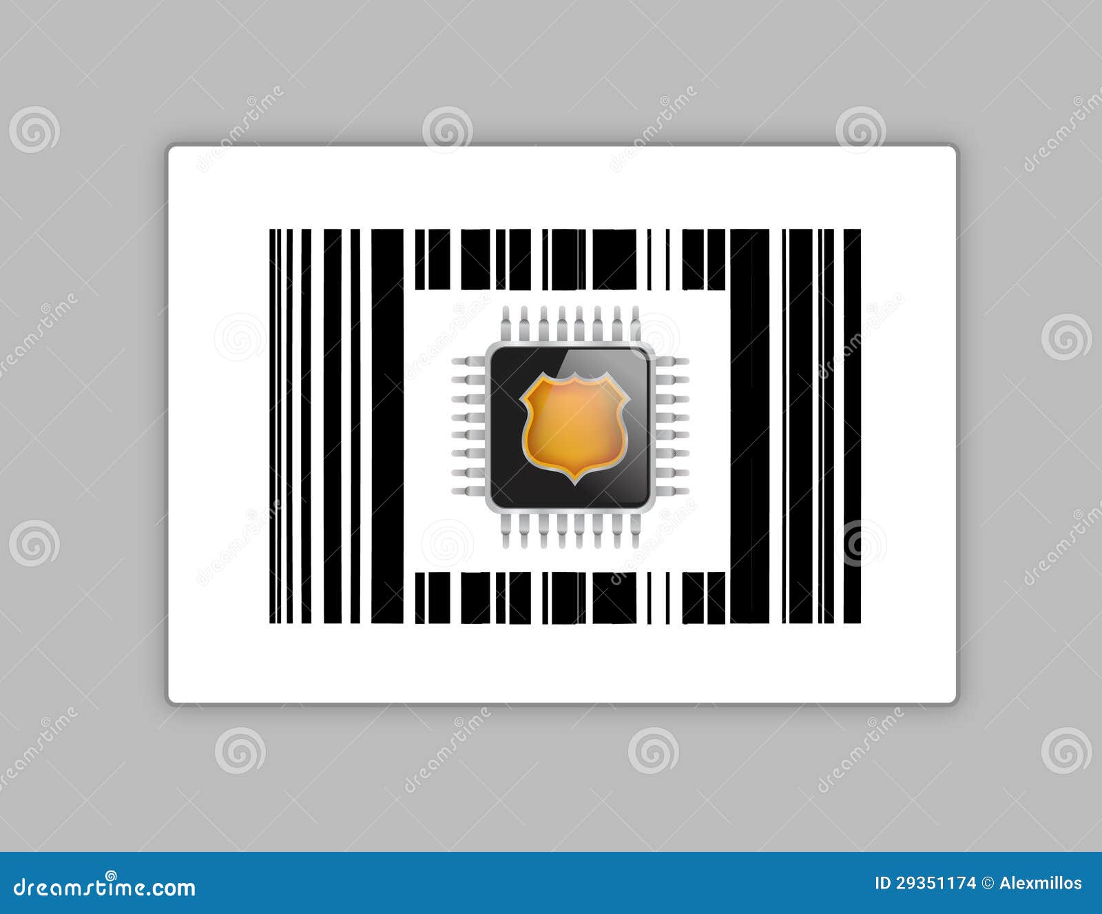 Technology Chip Upc or Barcode Stock Illustration - Illustration of ...