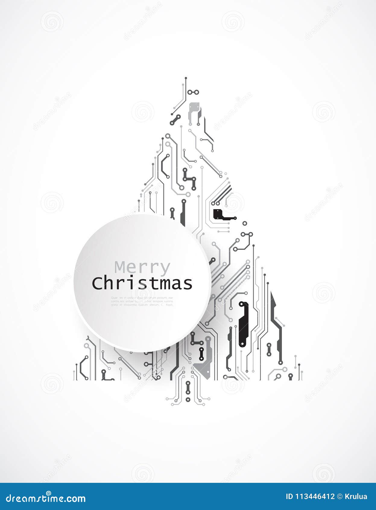 Technology Christmas Tree from Digital Electronic Circuit. Stock Vector ...