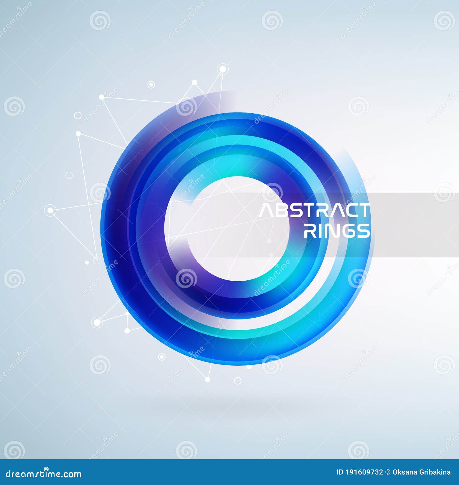 Technology Circle with Data Lines. Blue Abstract Background Stock ...