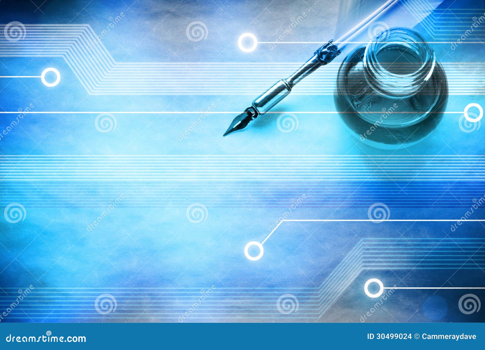 Technology Computer Circuit Background Quill Pen Stock Photo - Image of ...