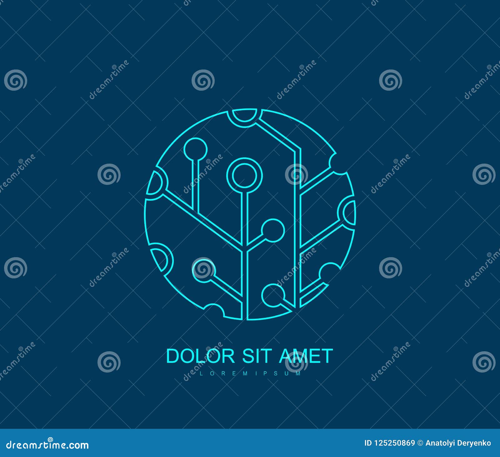 Technology Circuit Board Logo Template. Scientific Logotype Concept ...