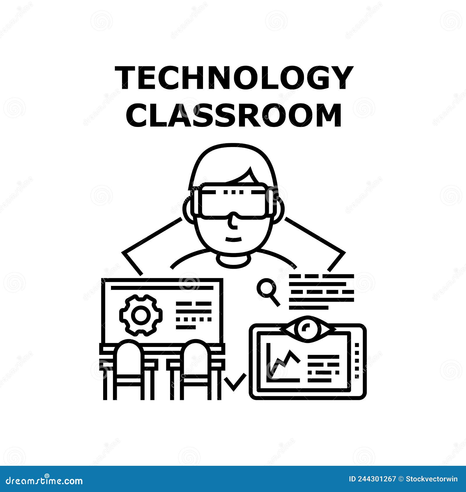Technology Classroom Vector Concept Illustration Stock Illustration ...