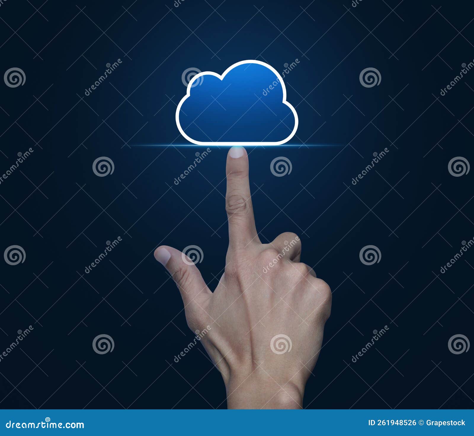 Technology Cloud Computing Concept Stock Photo - Image of digital, hand: 261948526