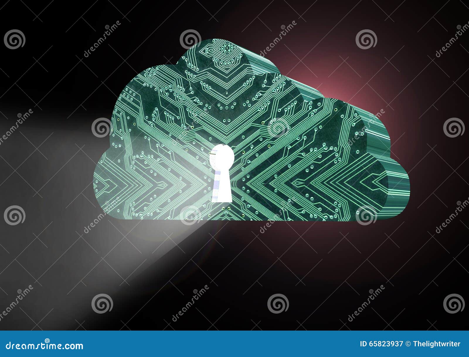 Technology Cloud Lock with Lock Stock Illustration - Illustration of ...