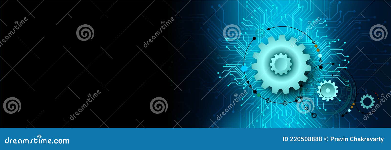 Technology Cogs Computer Banner Background Supply. Stock Illustration ...