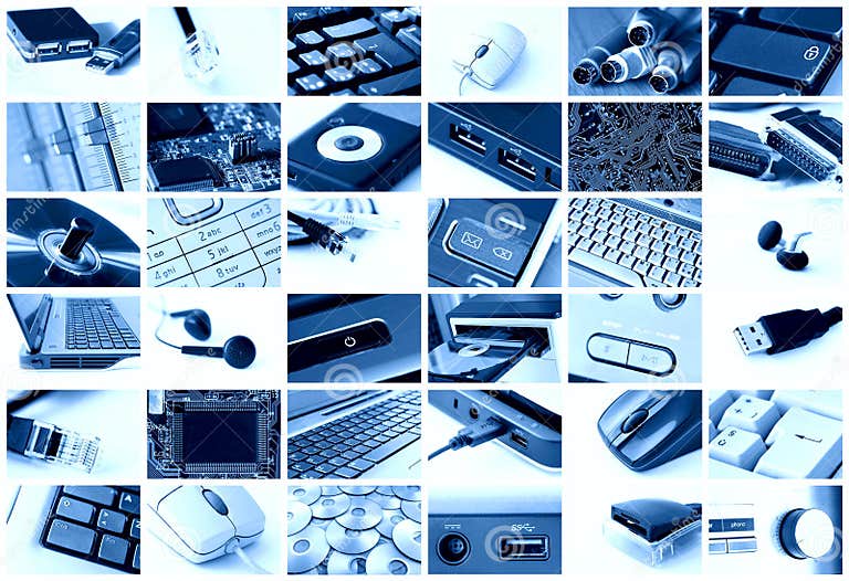 Technology collage stock photo. Image of blackberry, cable - 25298138