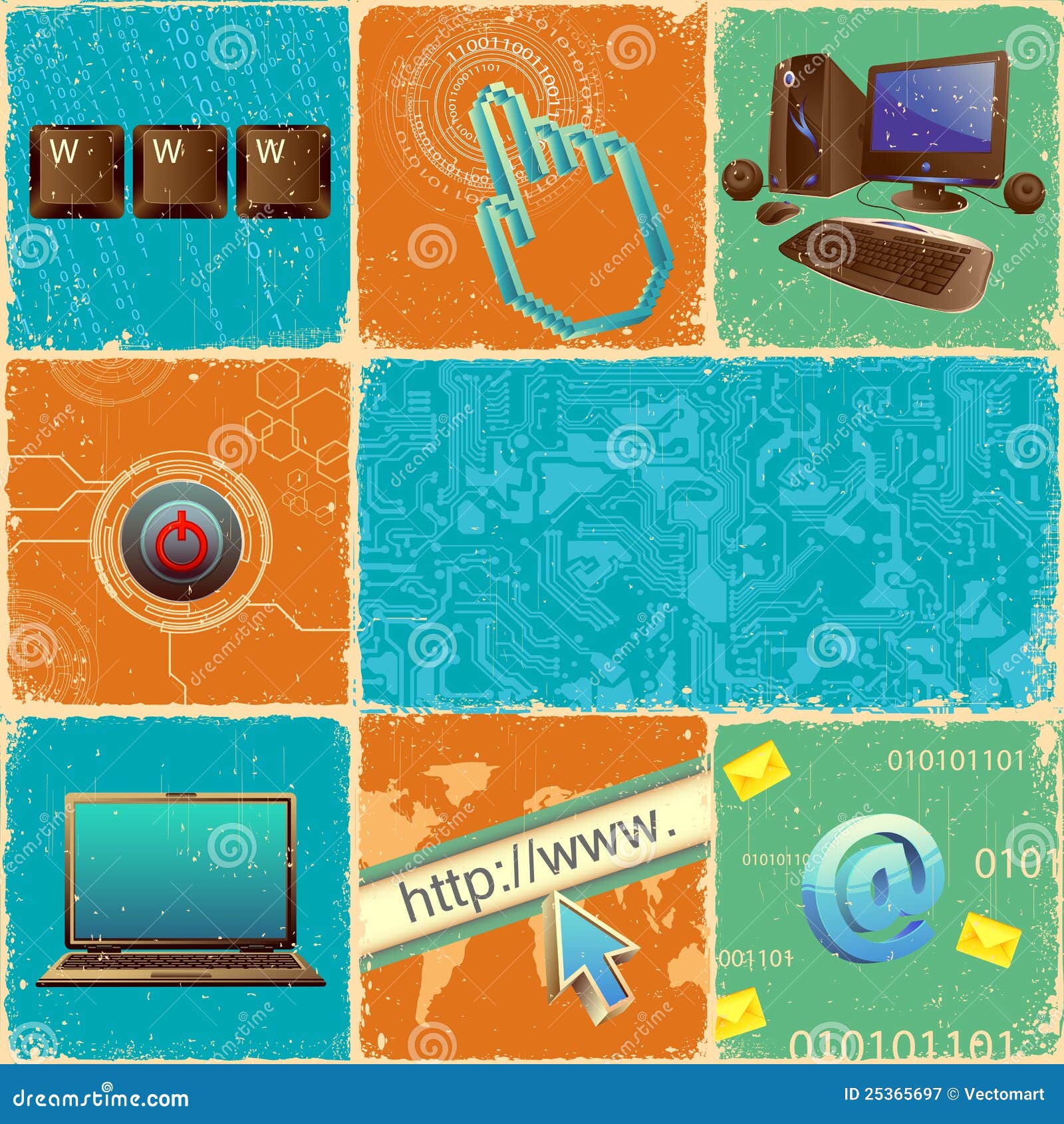 Technology Collage stock vector. Illustration of data - 25365697