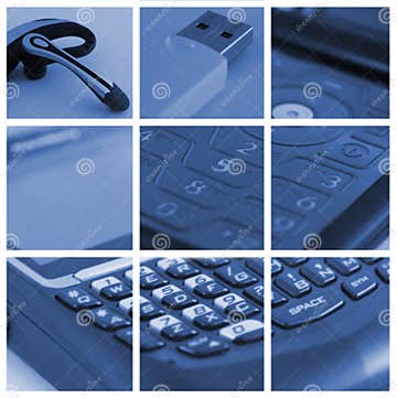 Technology collage3 stock image. Image of blue, mobile - 4008735