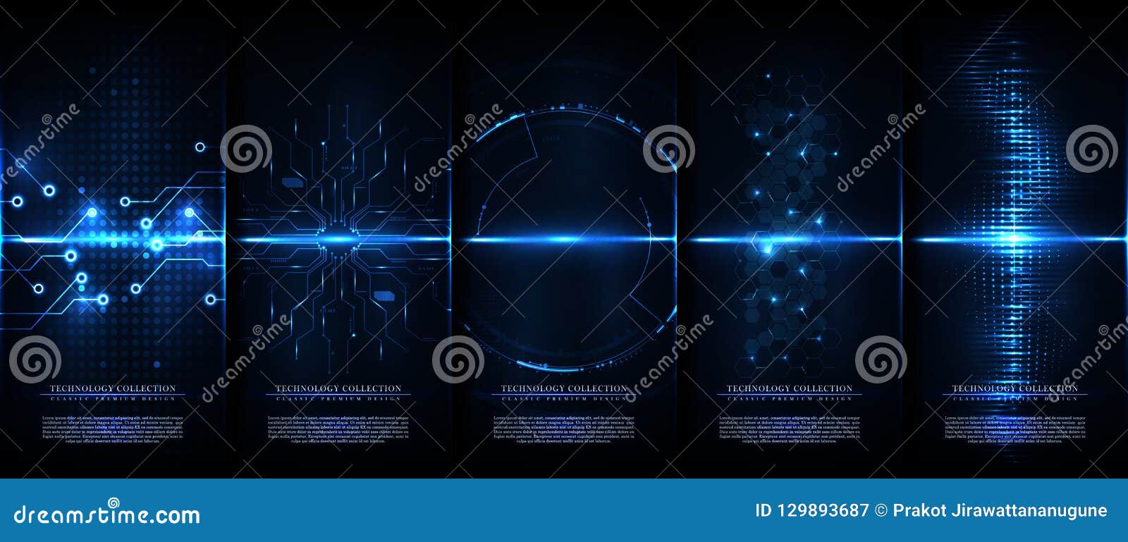 Technology Collection Abstract Modern Cyber Background Template Stock ...