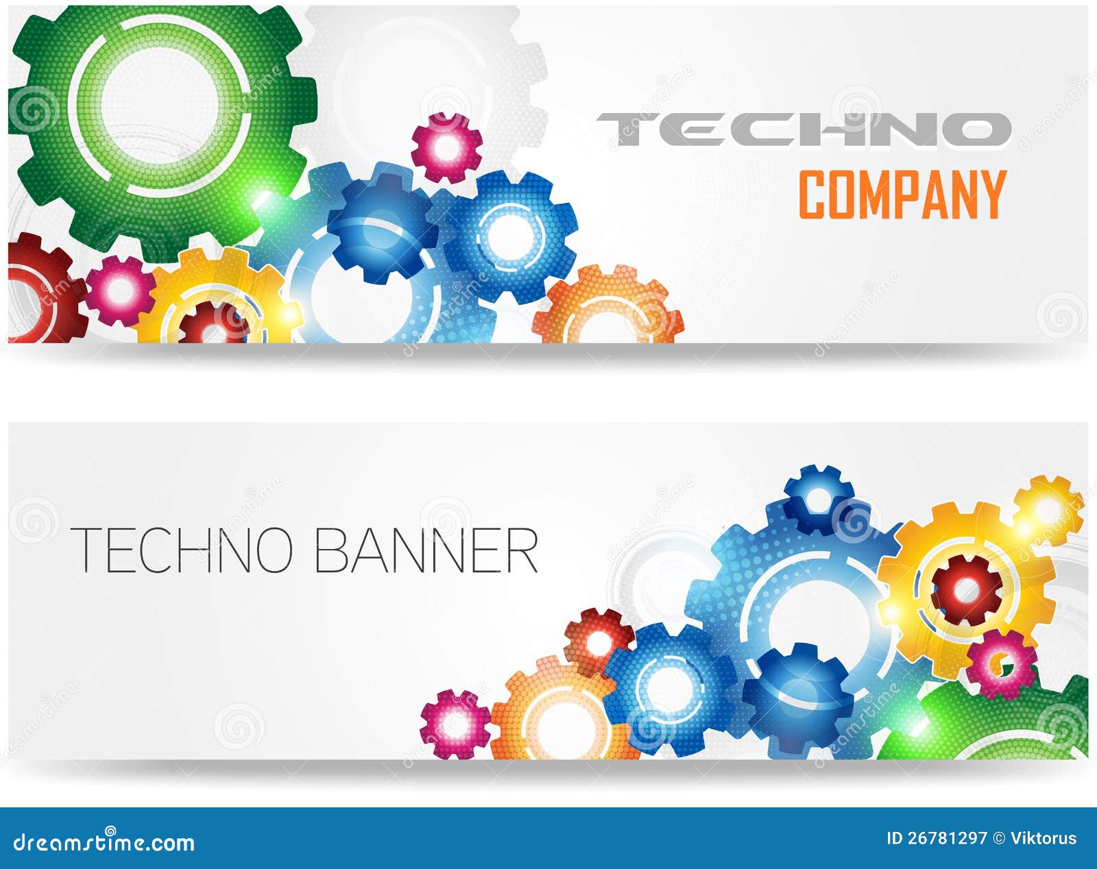 Technology Colorful Gears Banner Stock Vector - Illustration of gearing ...
