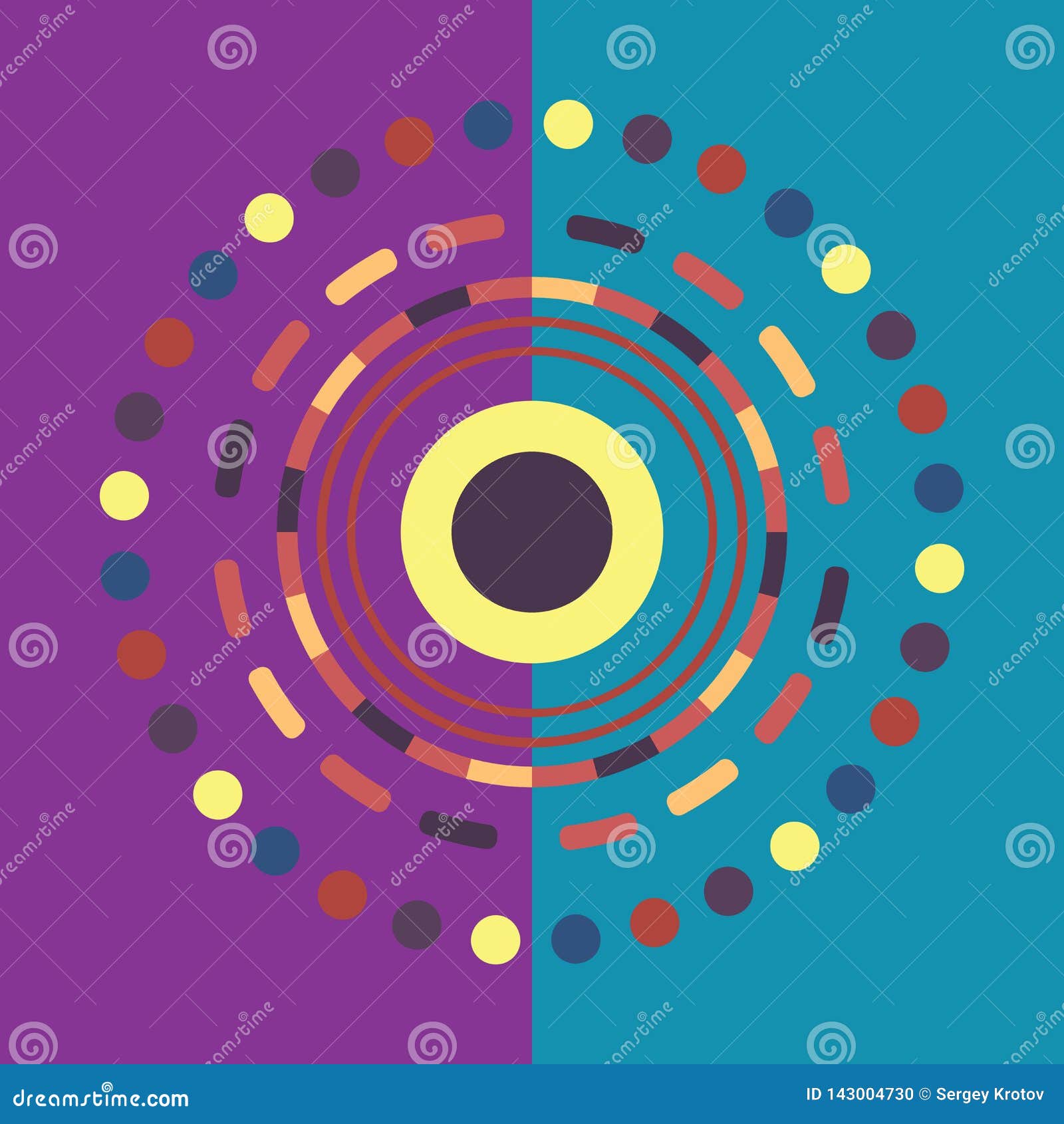 Technology Colorful Round Background. Abstract Digital Illustration ...