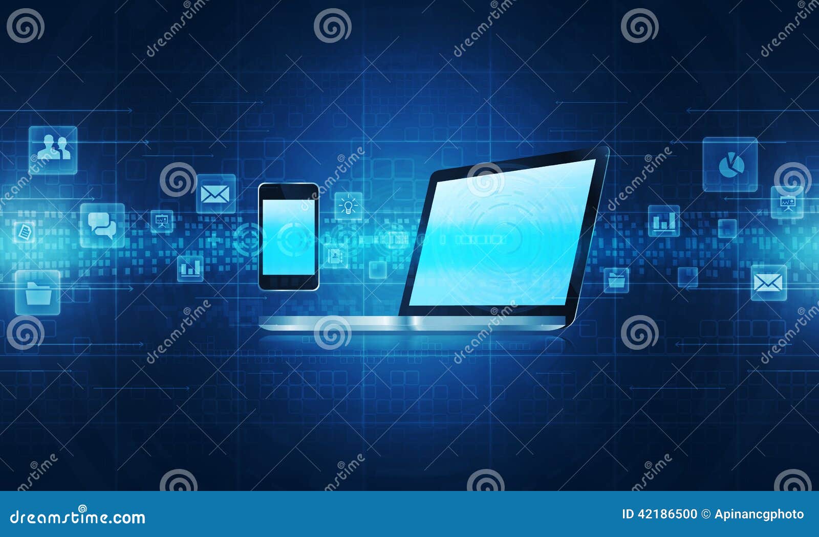 Technology Communication Background Conceptg Stock Illustration ...