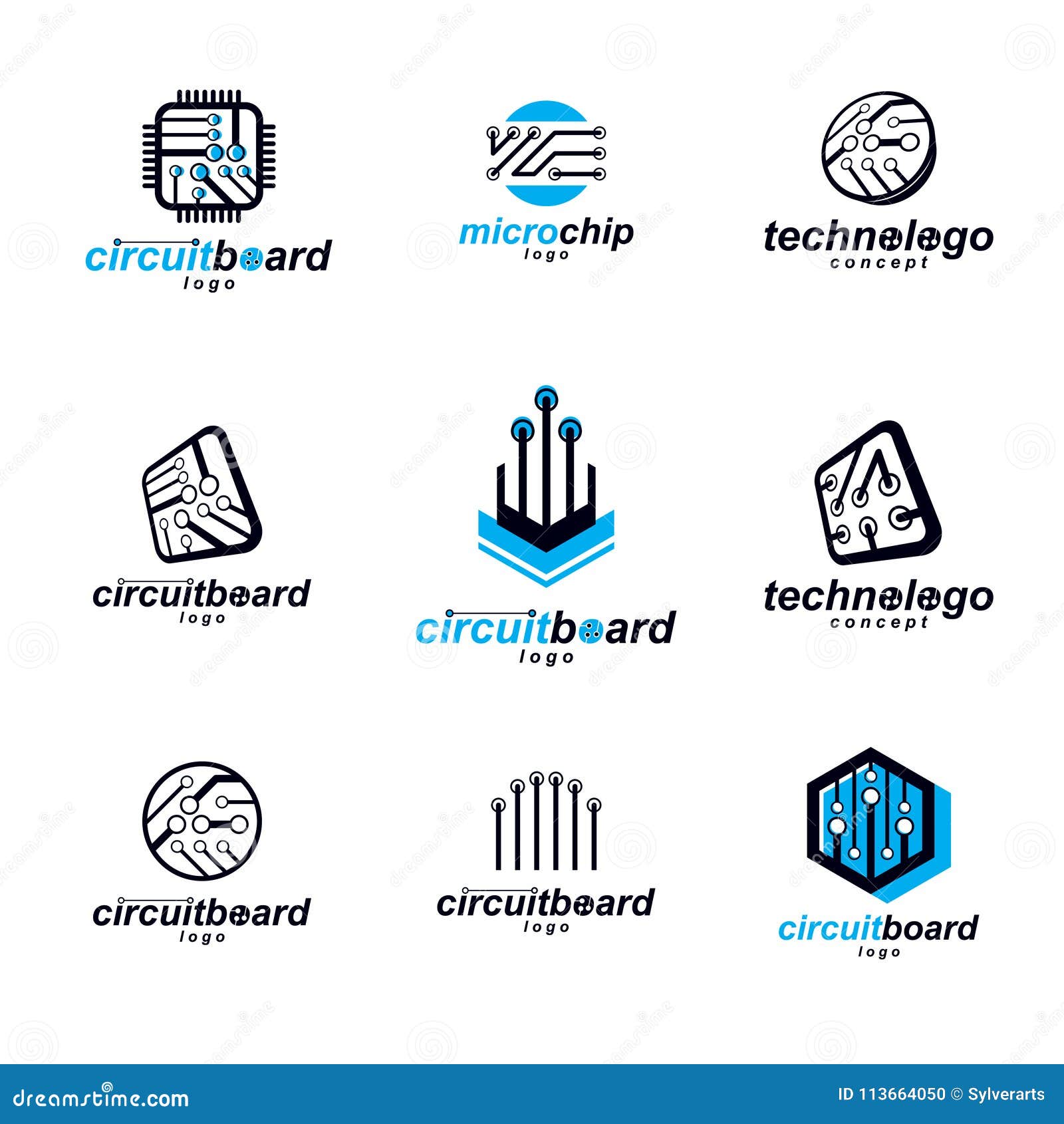 Technology Communication Cybernetic Elements Collection. Vector Stock ...
