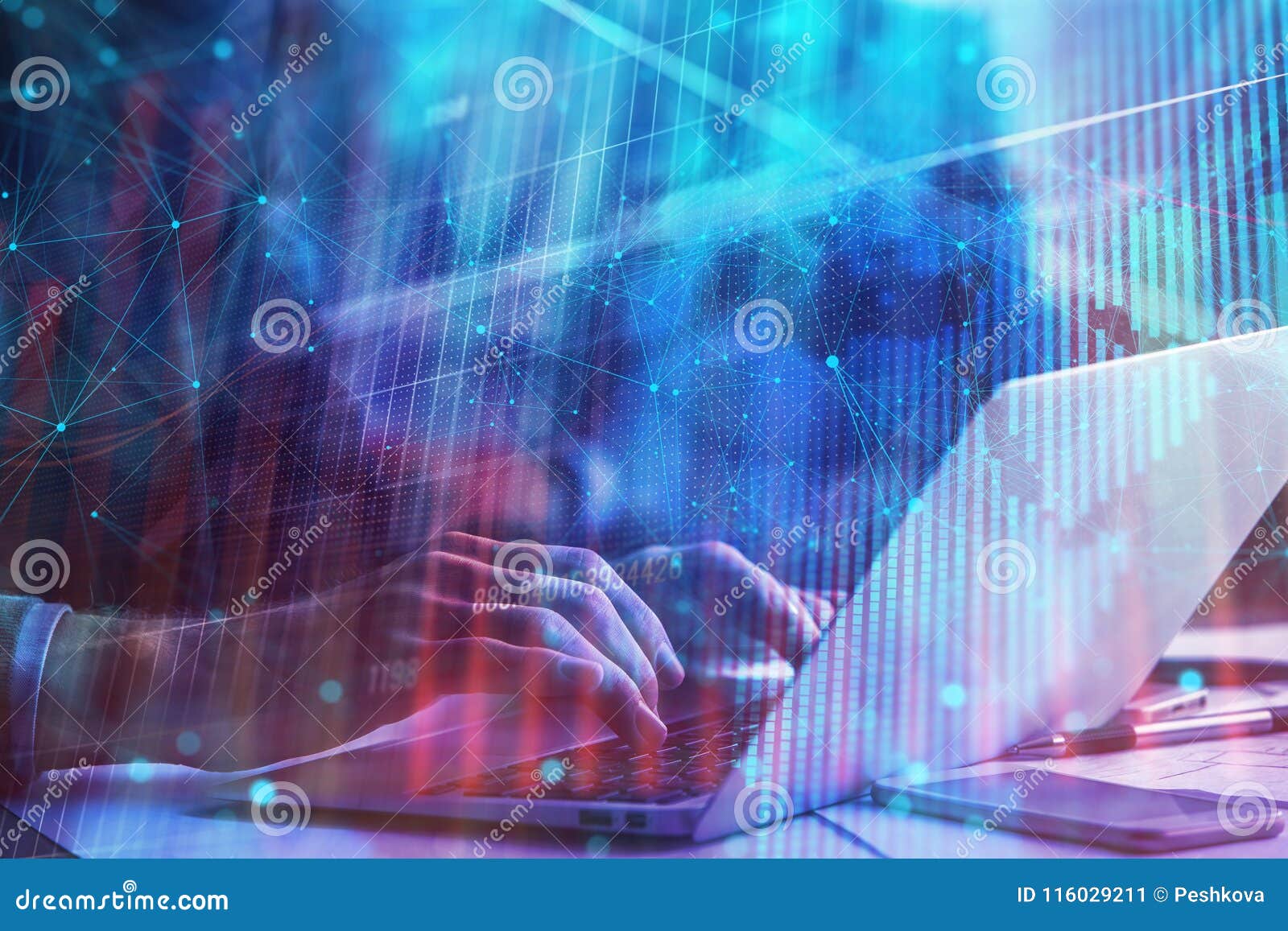 Technology, Communication and Hacker Concept Stock Illustration ...