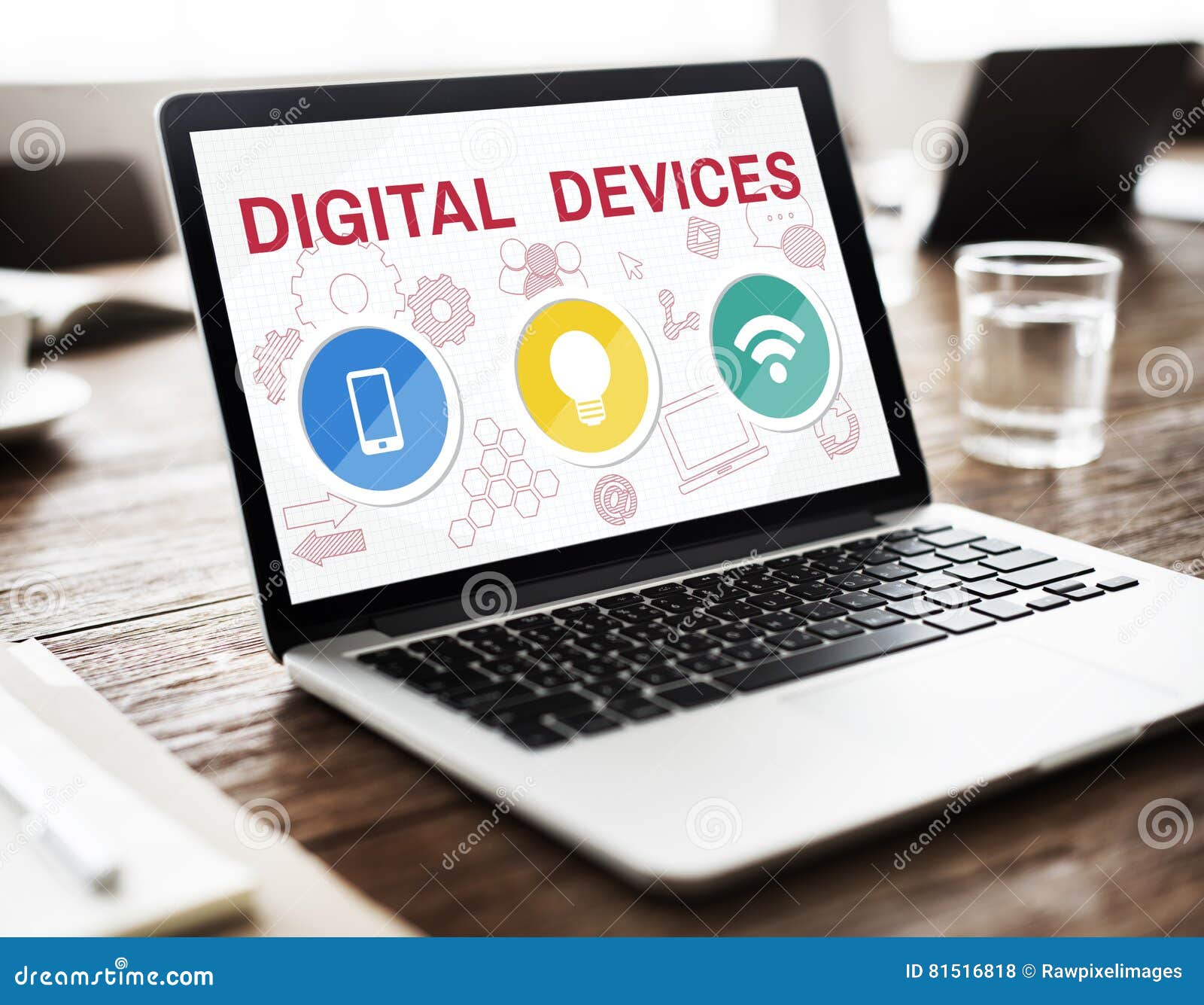 Technology Communication Icons Symbols Concept Stock Photo - Image of ...