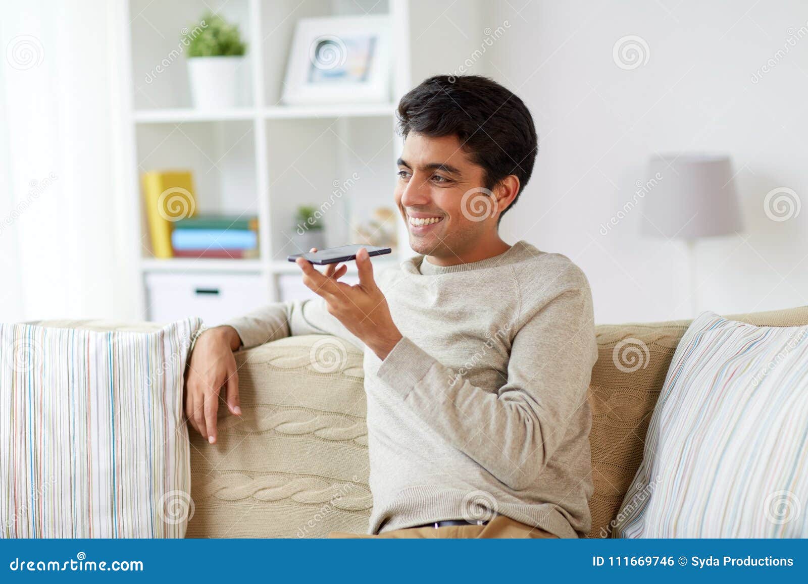 Man Using Voice Command Recorder on Smartphone Stock Photo - Image of ...