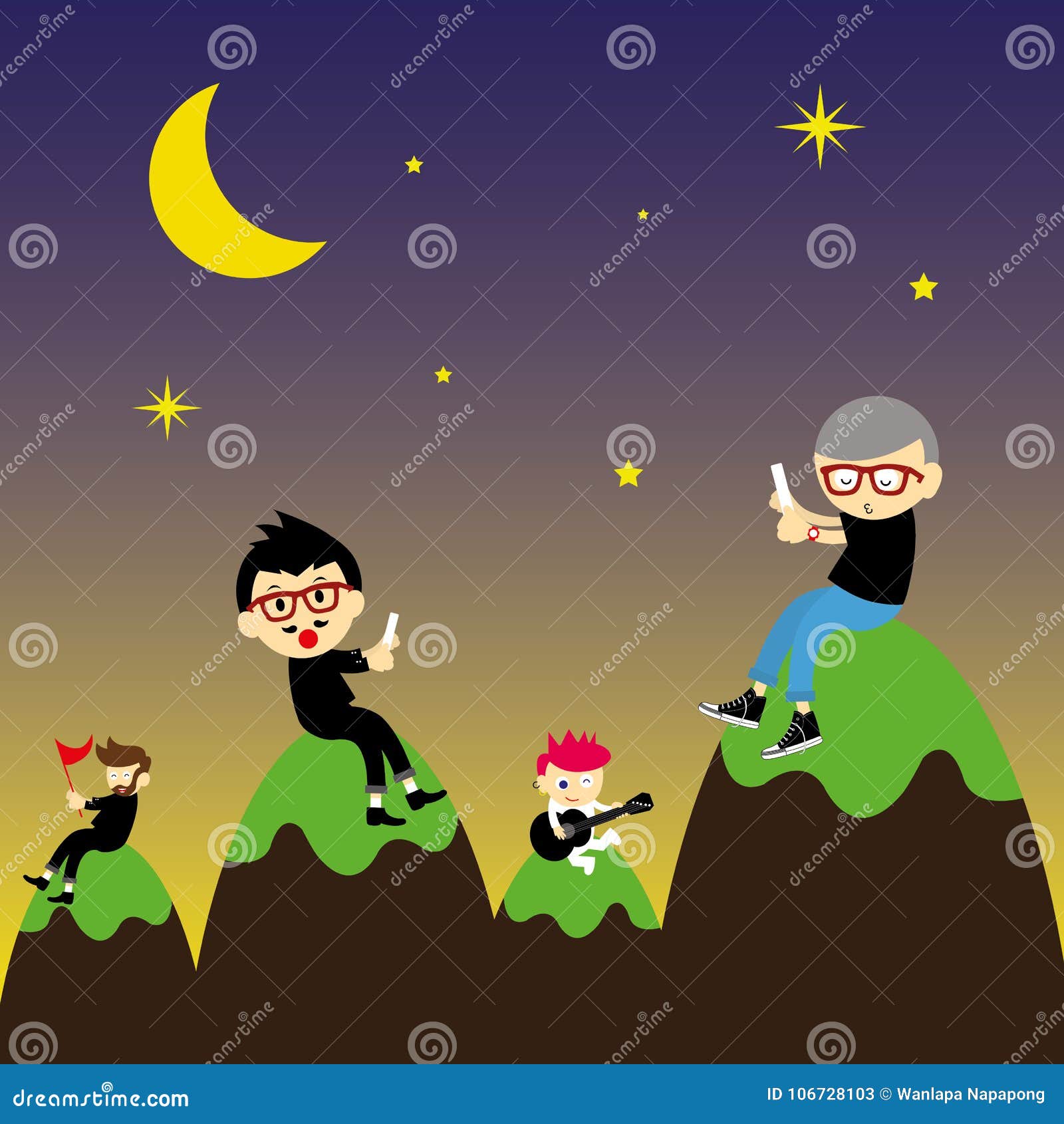 Technology and Communications Cartoon Style Stock Vector - Illustration ...