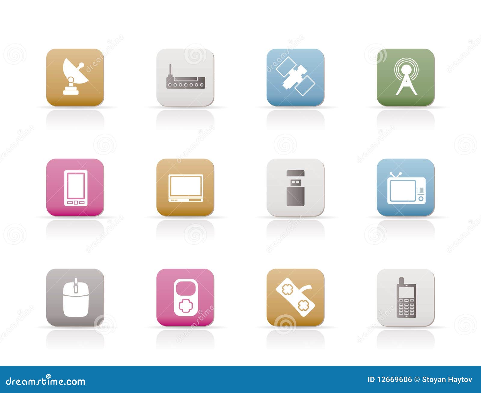 Technology and Communications Icons Stock Vector - Illustration of ...