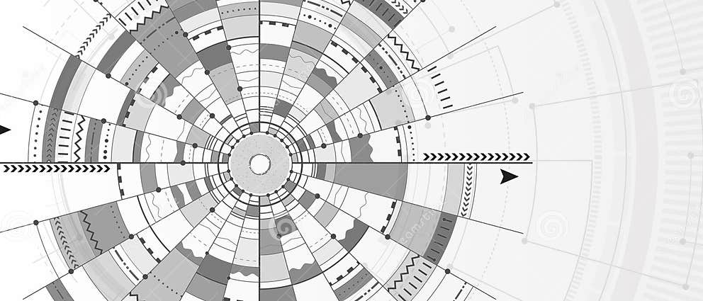 Technology Composition Black and White Abstract Background Stock ...