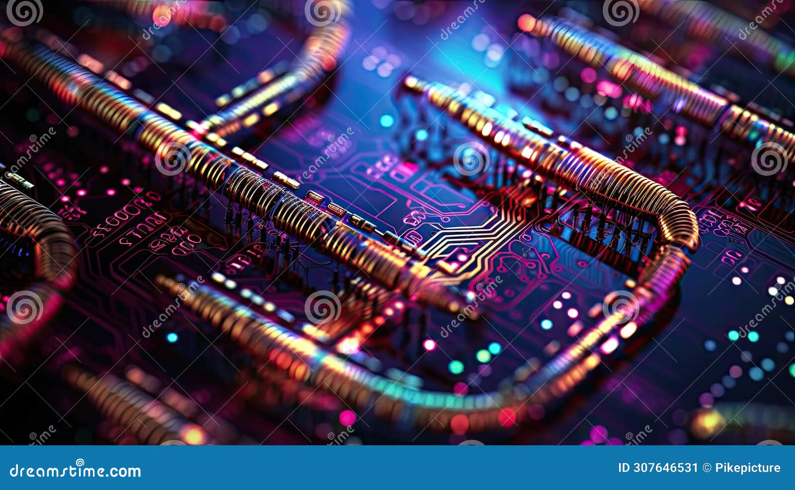 Technology computer dna stock illustration. Illustration of engineering ...