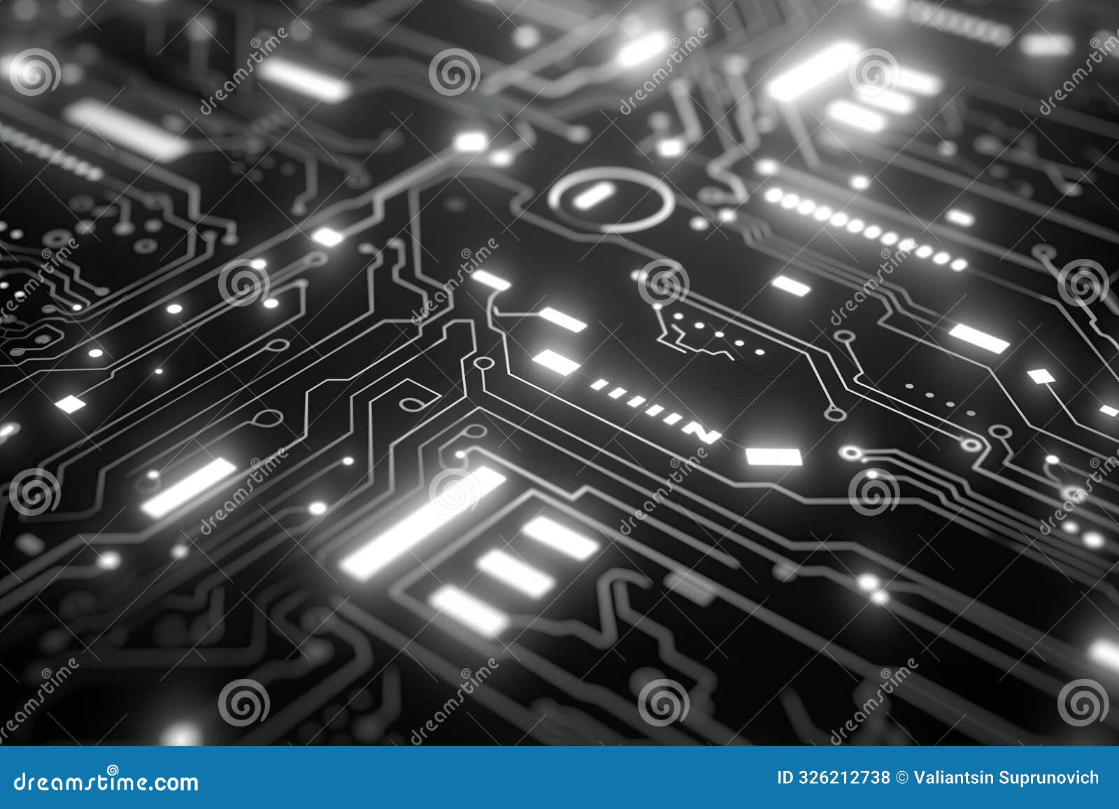Technology in Computer Electronics with Circuit Board. Motherboard ...