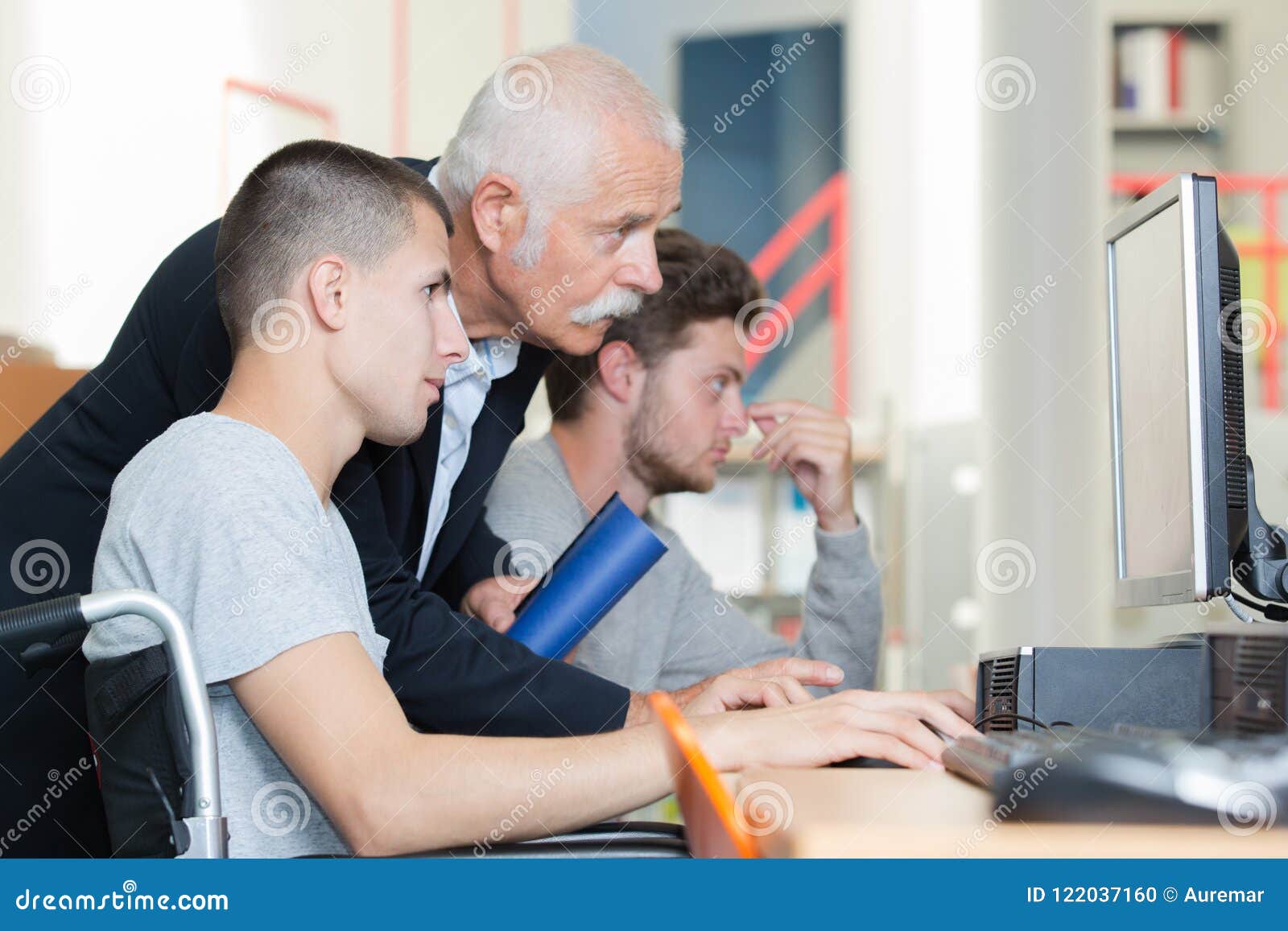 Technology and Computer Teacher Stock Photo - Image of apprenticeship ...