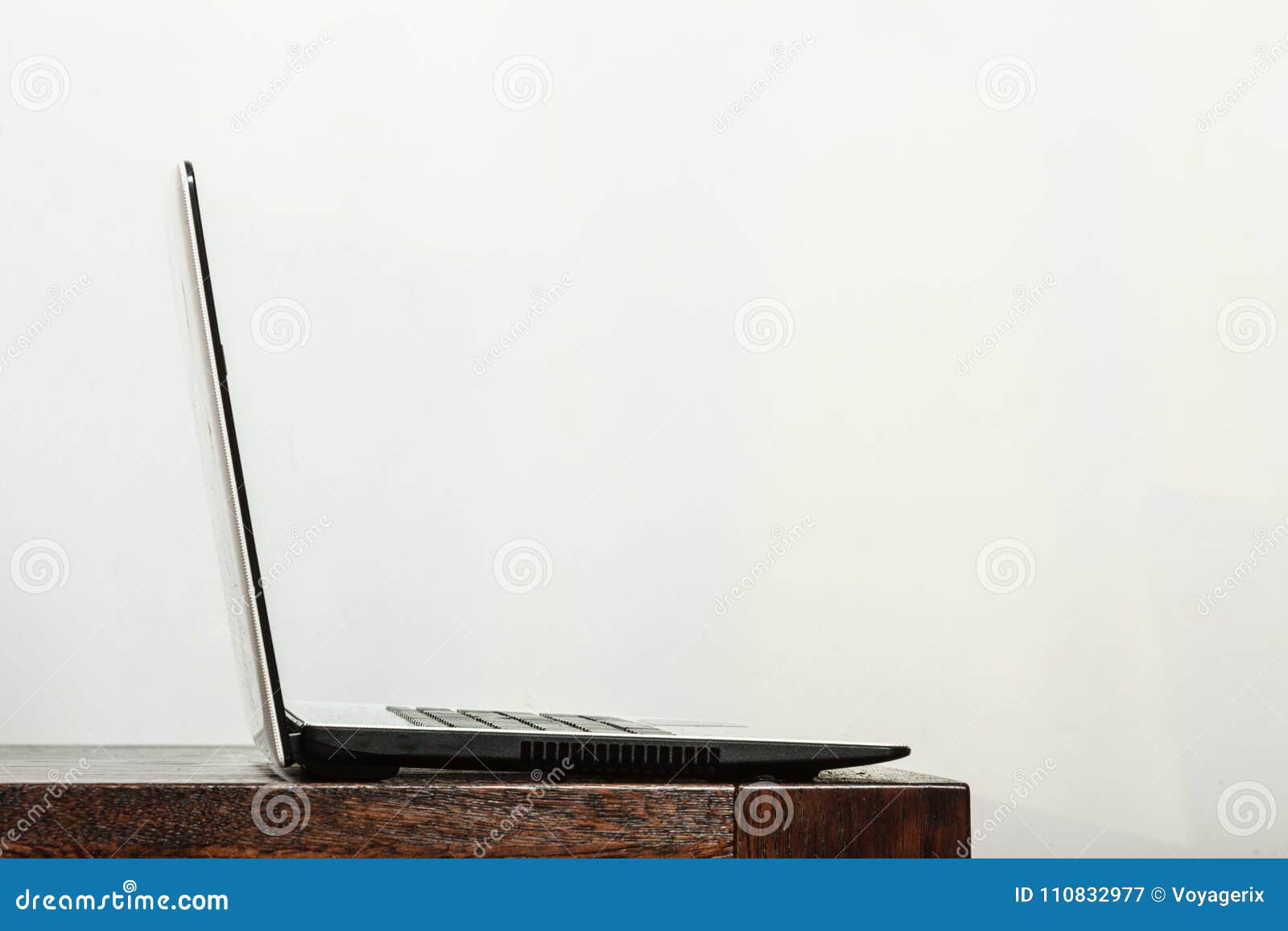 Side View of Laptop Stand on Table. Stock Image - Image of online ...
