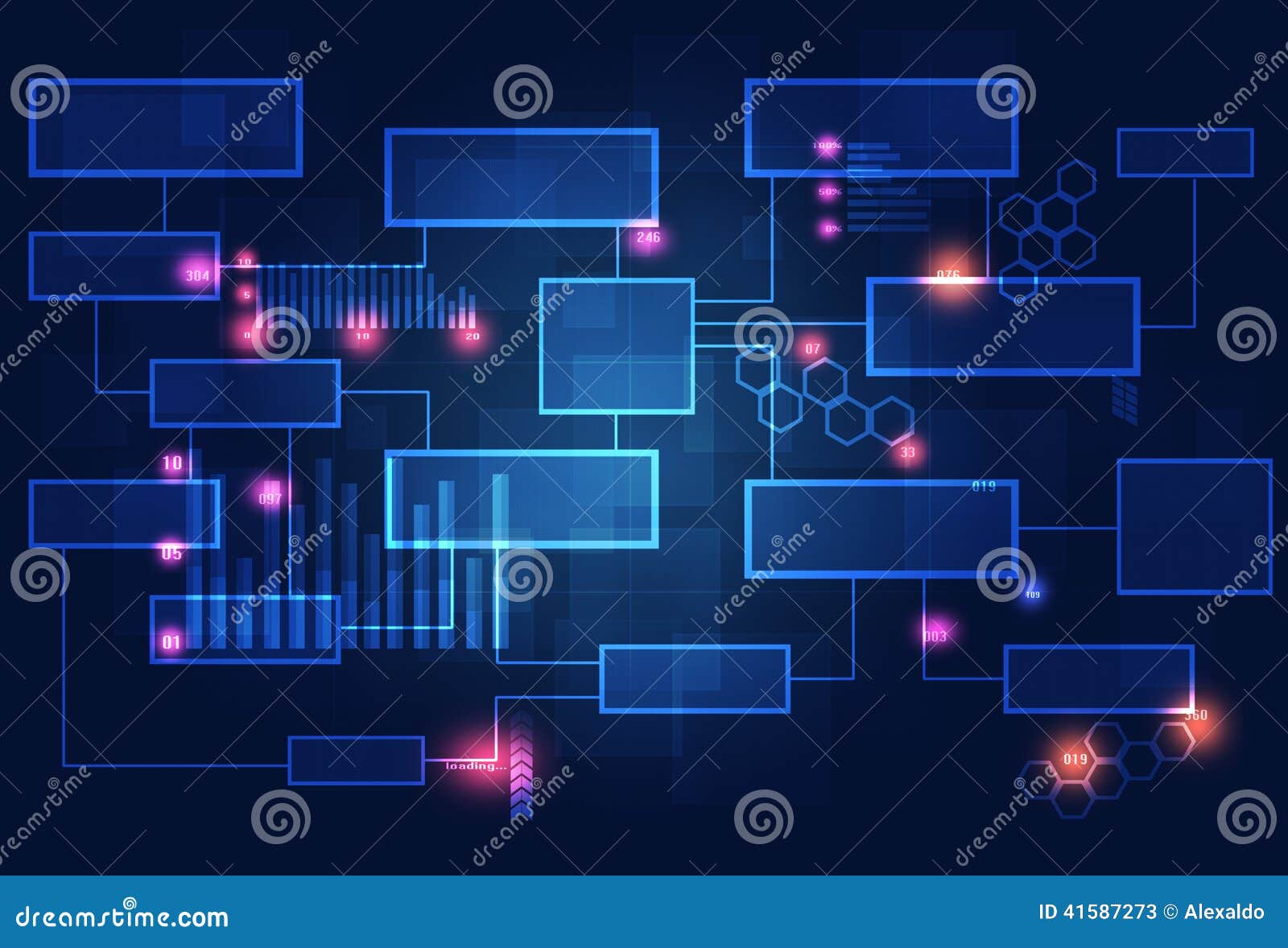 Technology Concept Business Diagram Stock Illustration - Illustration ...