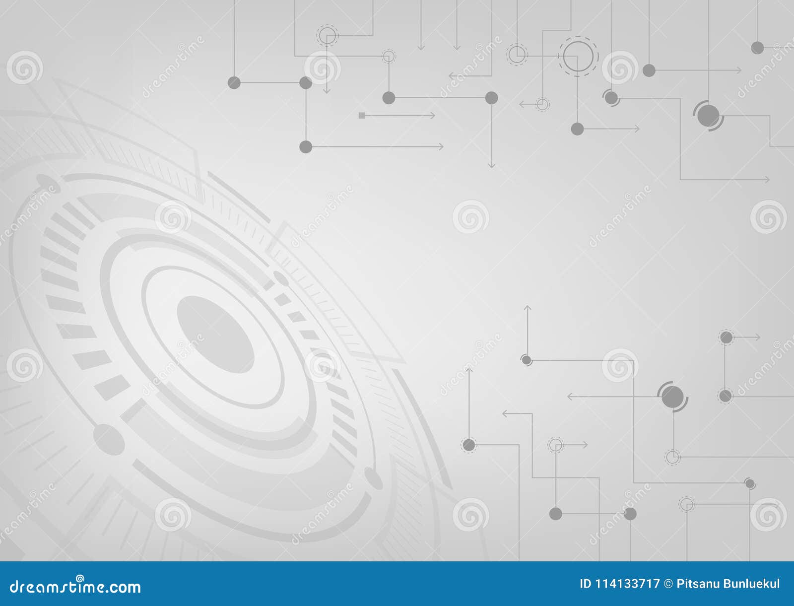 Technology Concept. Circle User Interface and Small Circuit Line Stock ...