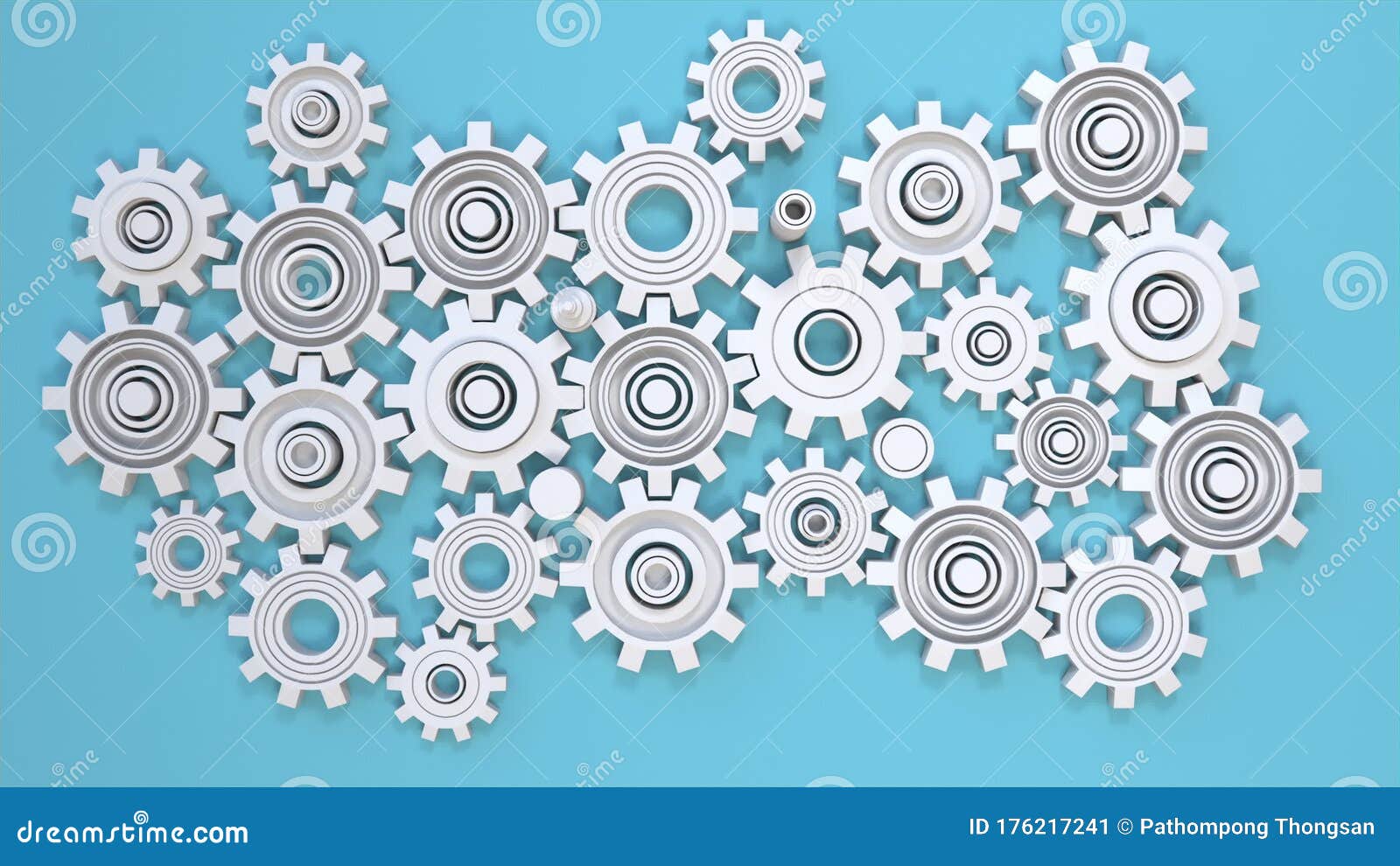 3d Cogs and Gears Animation on Blue Background. Stock Video - Video of ...