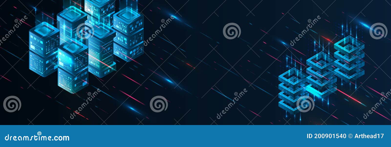 Technology Concept For Data Center With Server Or Hosting Binary Code Structure Big Data