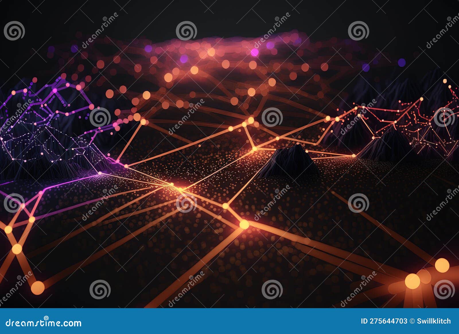 Technology Concept Of Data Flow Data Collecting And Sorting In Digital
