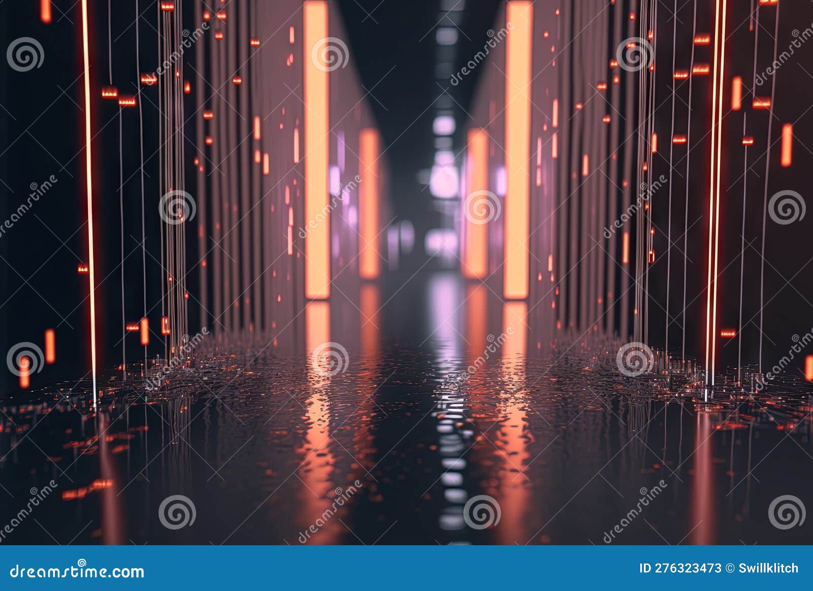 Technology Concept Of Data Flow Data Collecting And Sorting In Digital