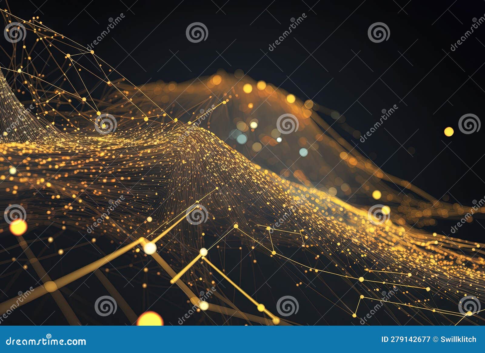 Technology Concept Of Data Flow Data Collecting And Sorting In Digital Abstraction Generated