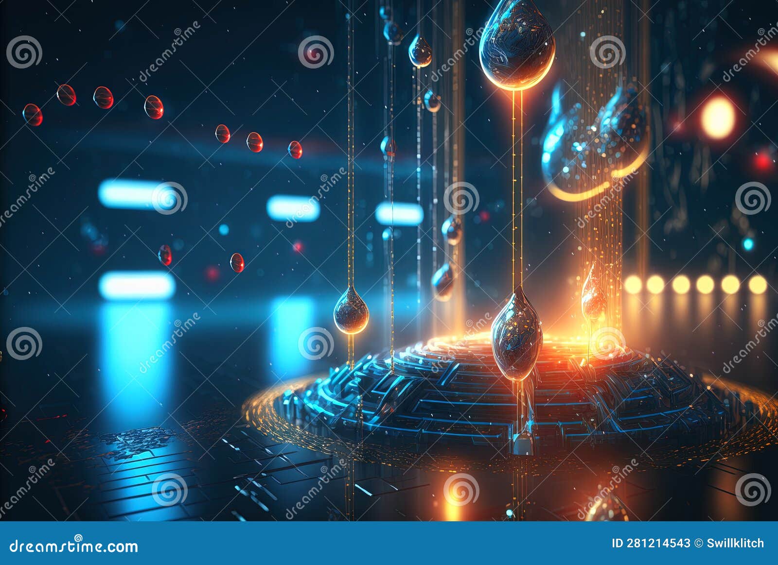 Technology Concept Of Data Flow Data Collecting And Sorting In Digital Abstraction Generated
