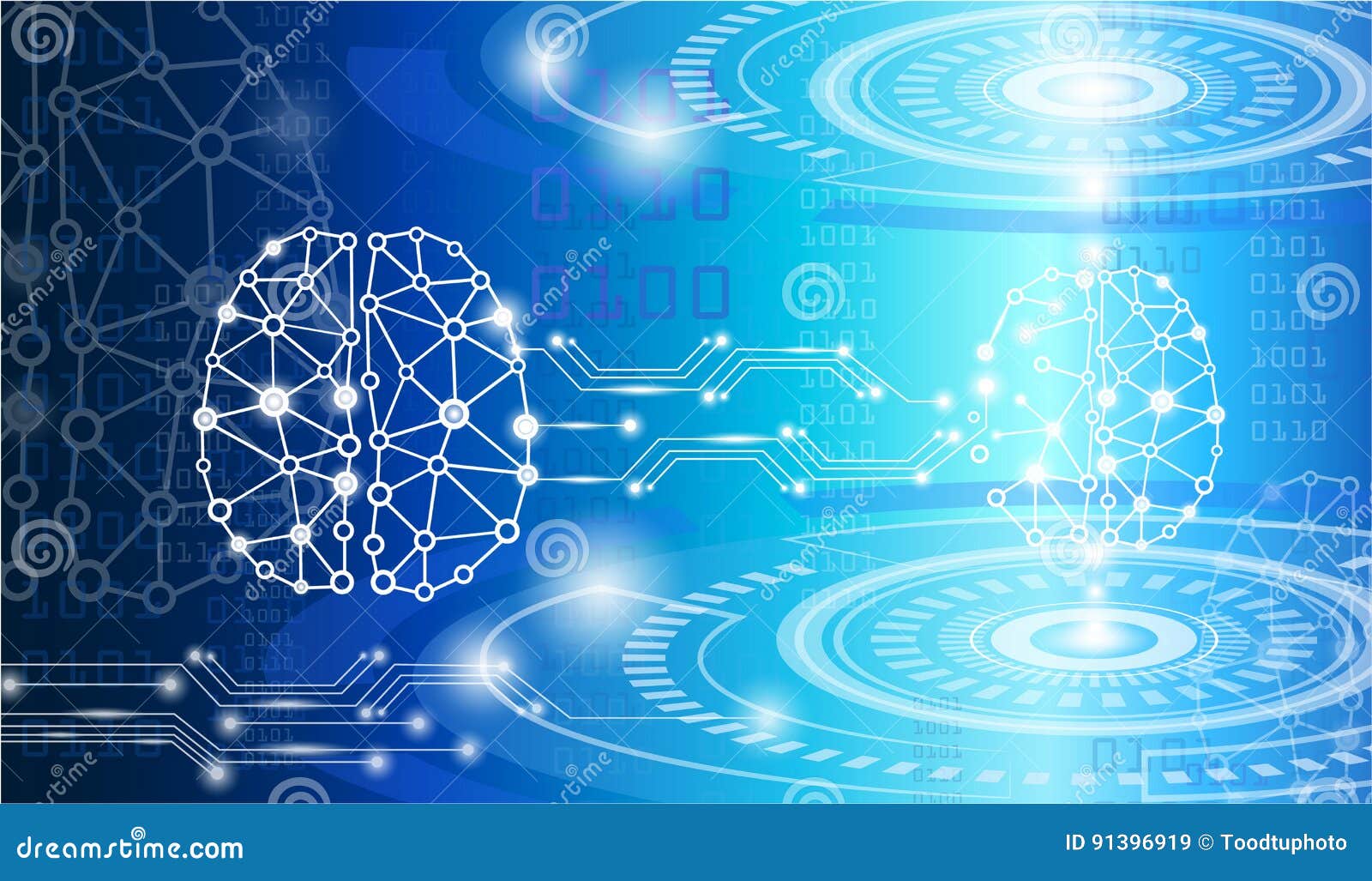 Technology Concept,digital Brain Genius Stock Vector - Illustration of ...