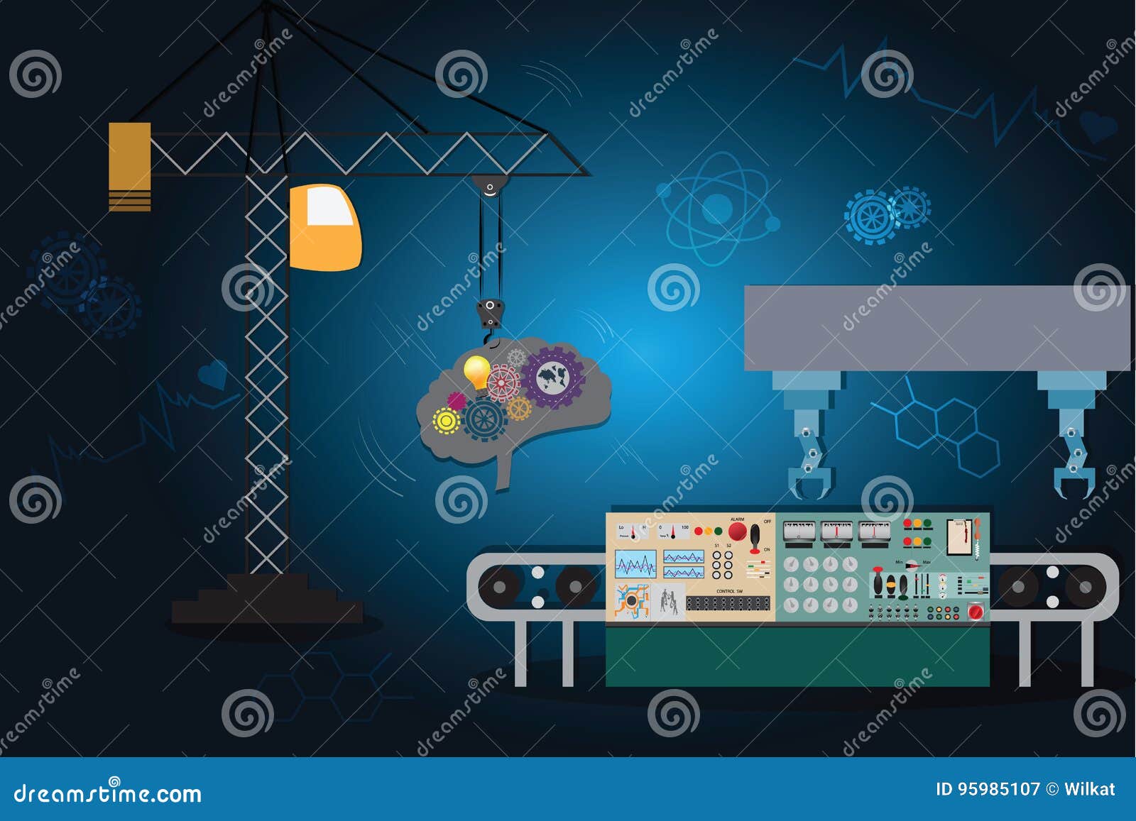 Technology Concept,digital Transformation,machine Learning - Vector ...