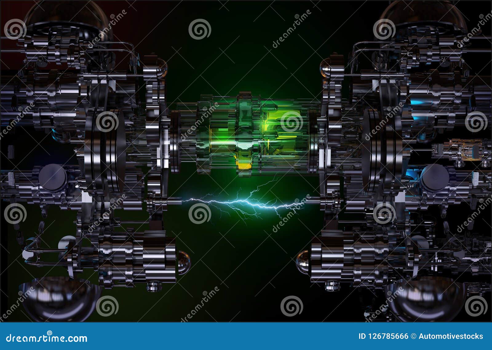 Technology Concept High Tech Installation. 3D Illustration Stock Photo ...