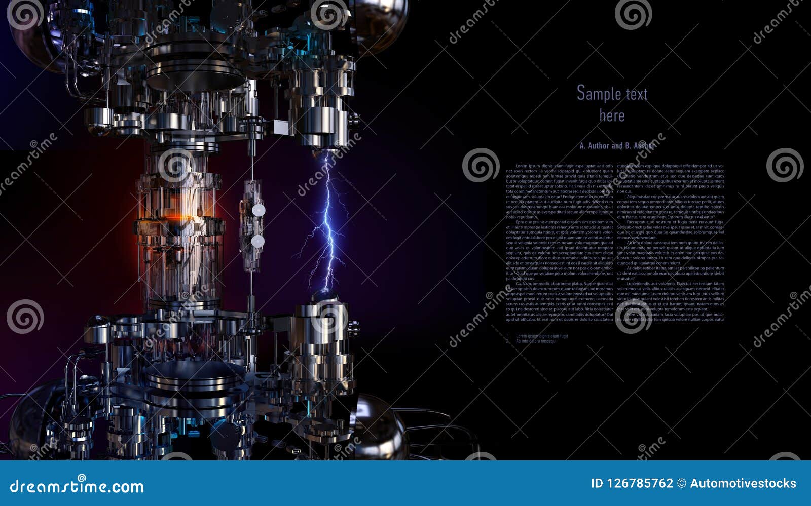 Technology Concept High Tech Installation. 3D Illustration Stock ...