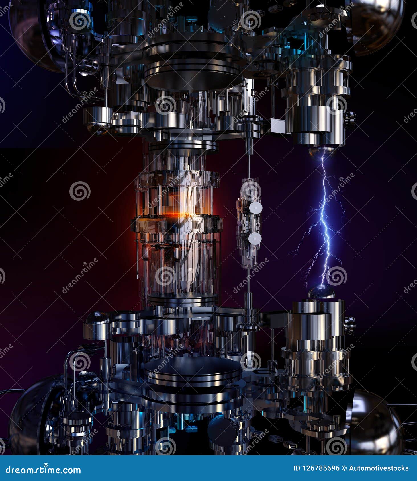 Technology Concept High Tech Installation. 3D Illustration Stock Photo ...