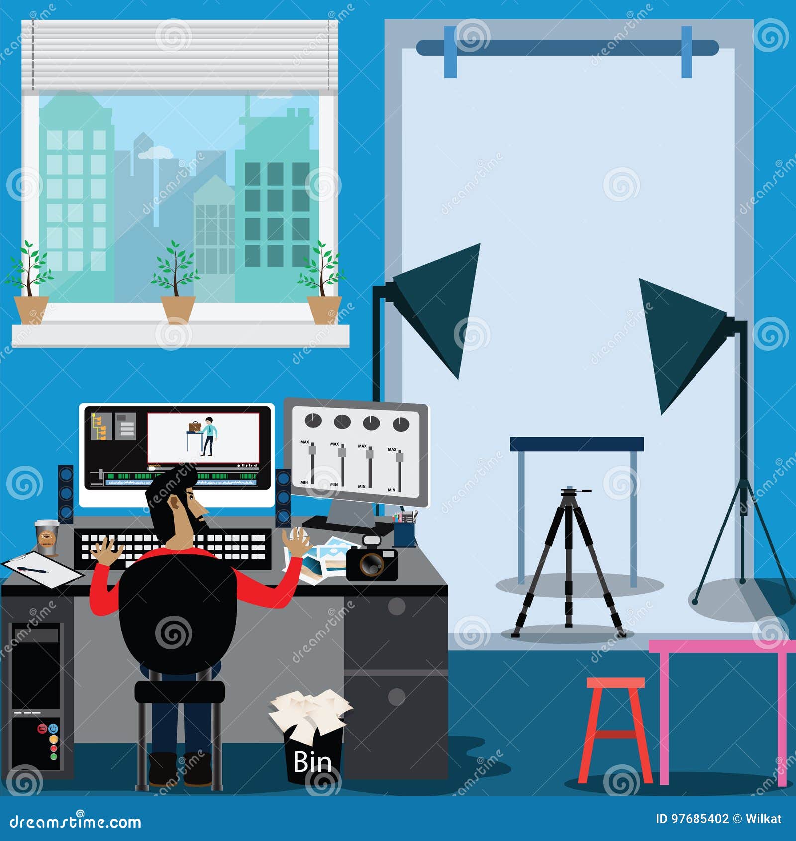 Technology Concept,make Video Presentation - Vector Stock Vector ...