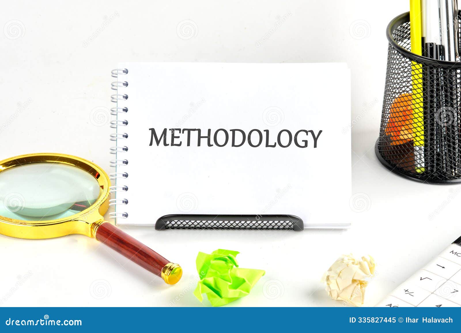 Technology Concept. METHODOLOGY Written in a Notebook on a White ...