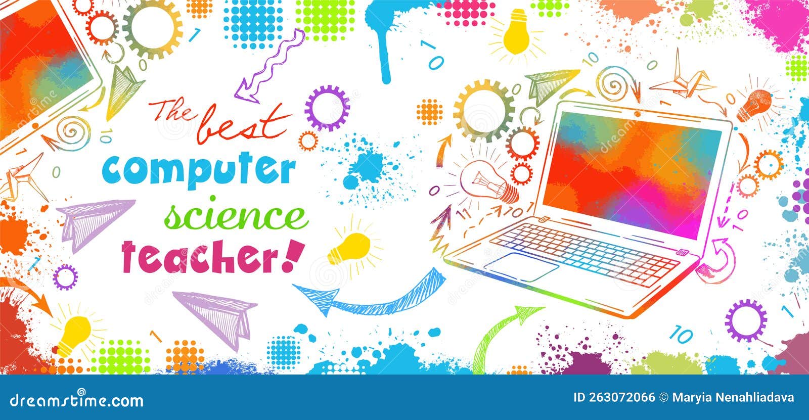 Technology Concept. Programming Web Banner. the Best Teacher of ...