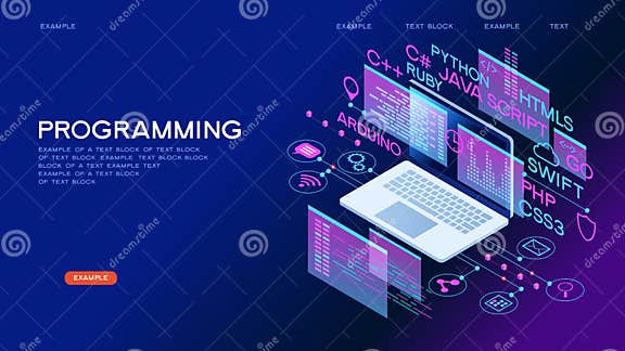 Programming web banner stock vector. Illustration of network - 126974003