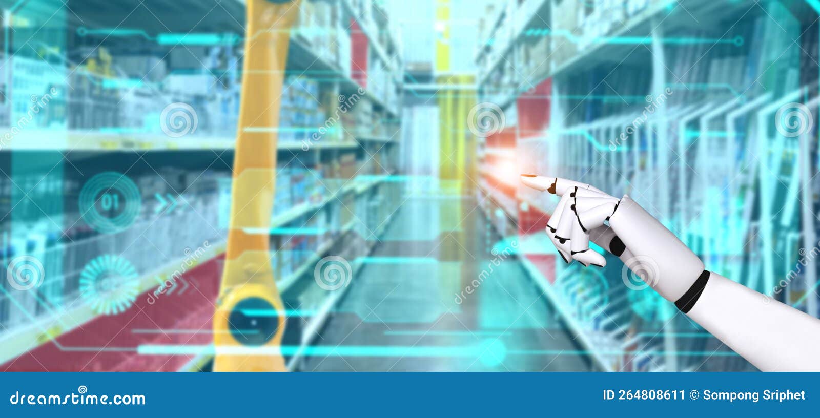 Technology Concept Robotic Hand Pointing Finger Stock Image - Image of ...