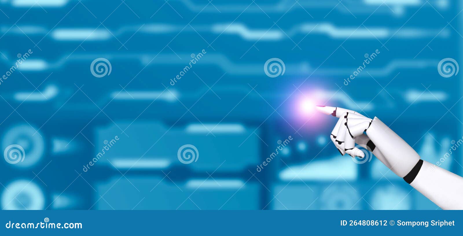 Technology Concept Robotic Hand Pointing Finger Stock Photo - Image of ...