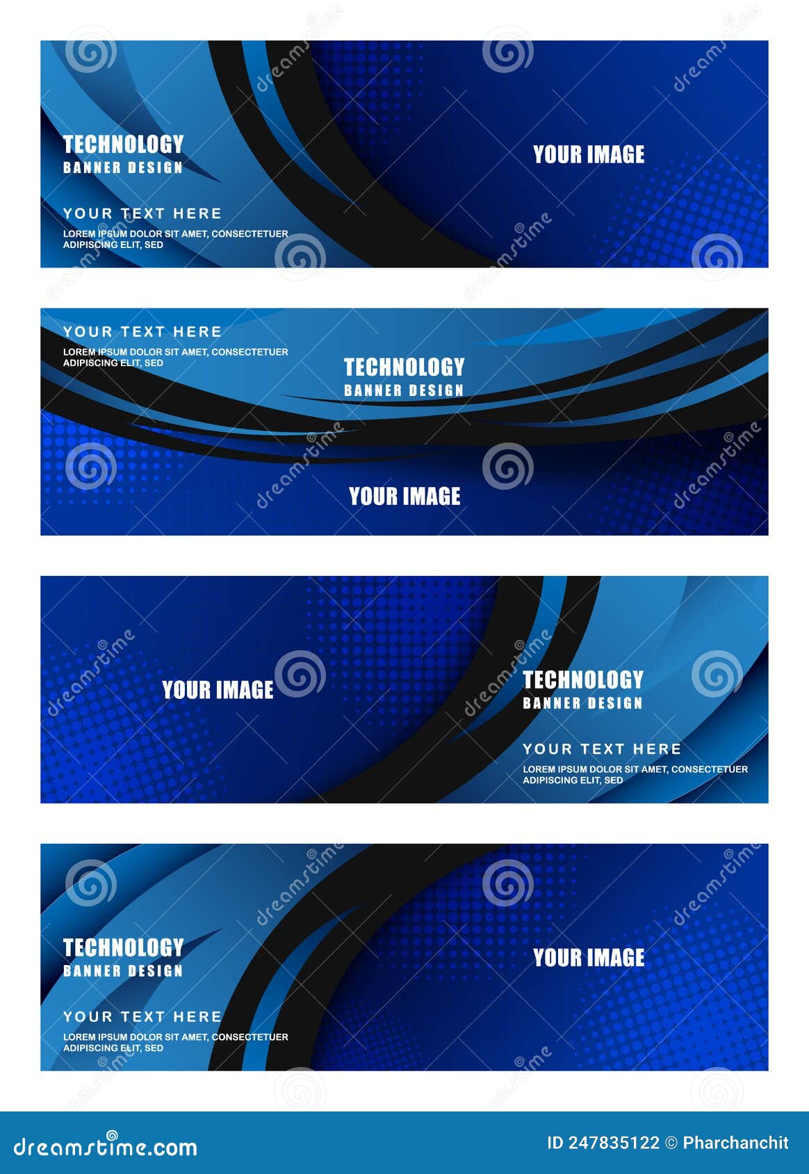 Technology Concept for Web Banner Template or Brochure , Blue Colour ...