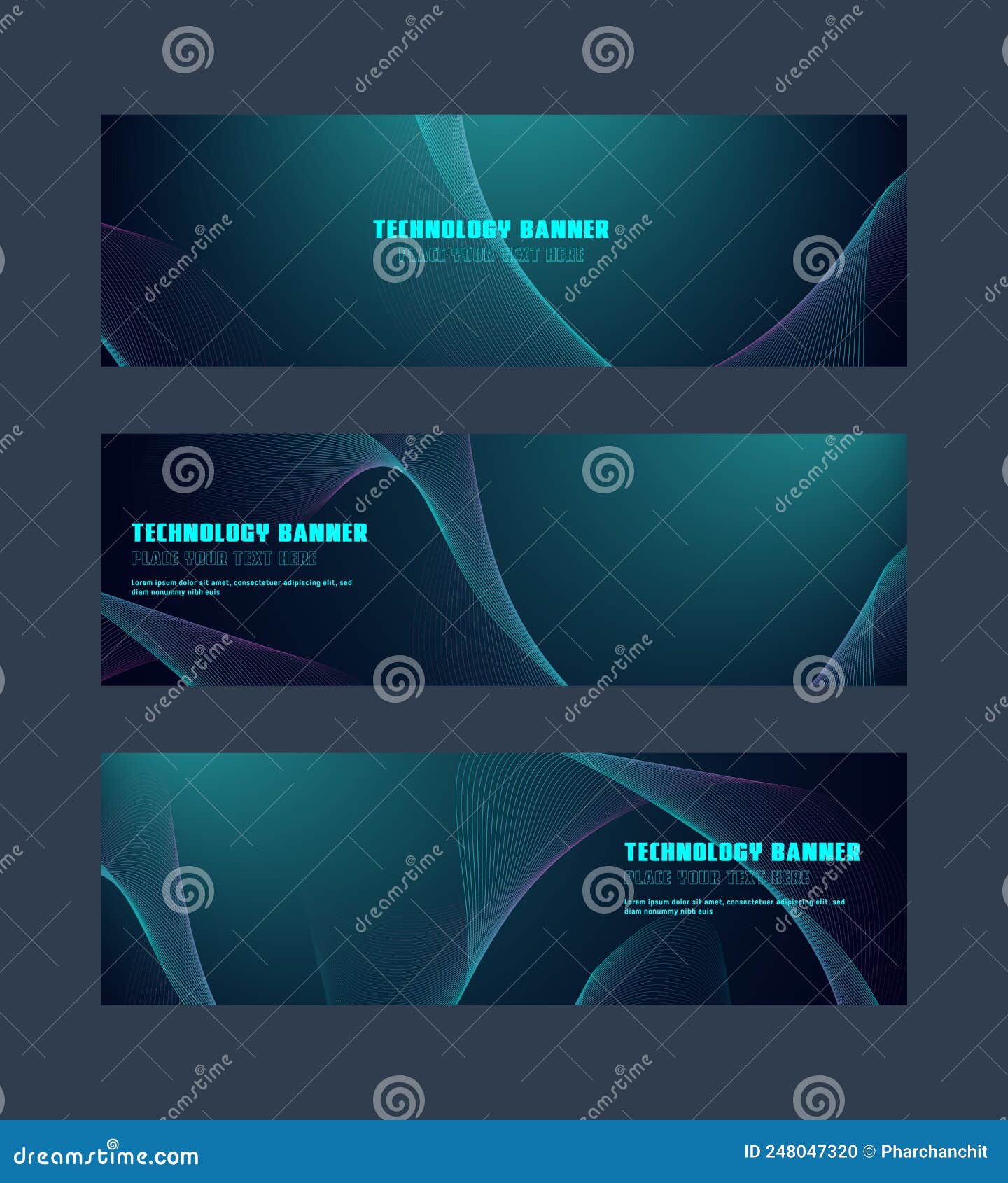 Technology Concept for Web Banner Template or Brochure , Blue Colour ...