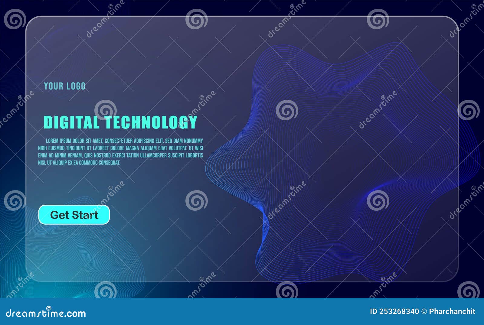 Technology Concept for Web Banner Template or Brochure , Blue Colour ...