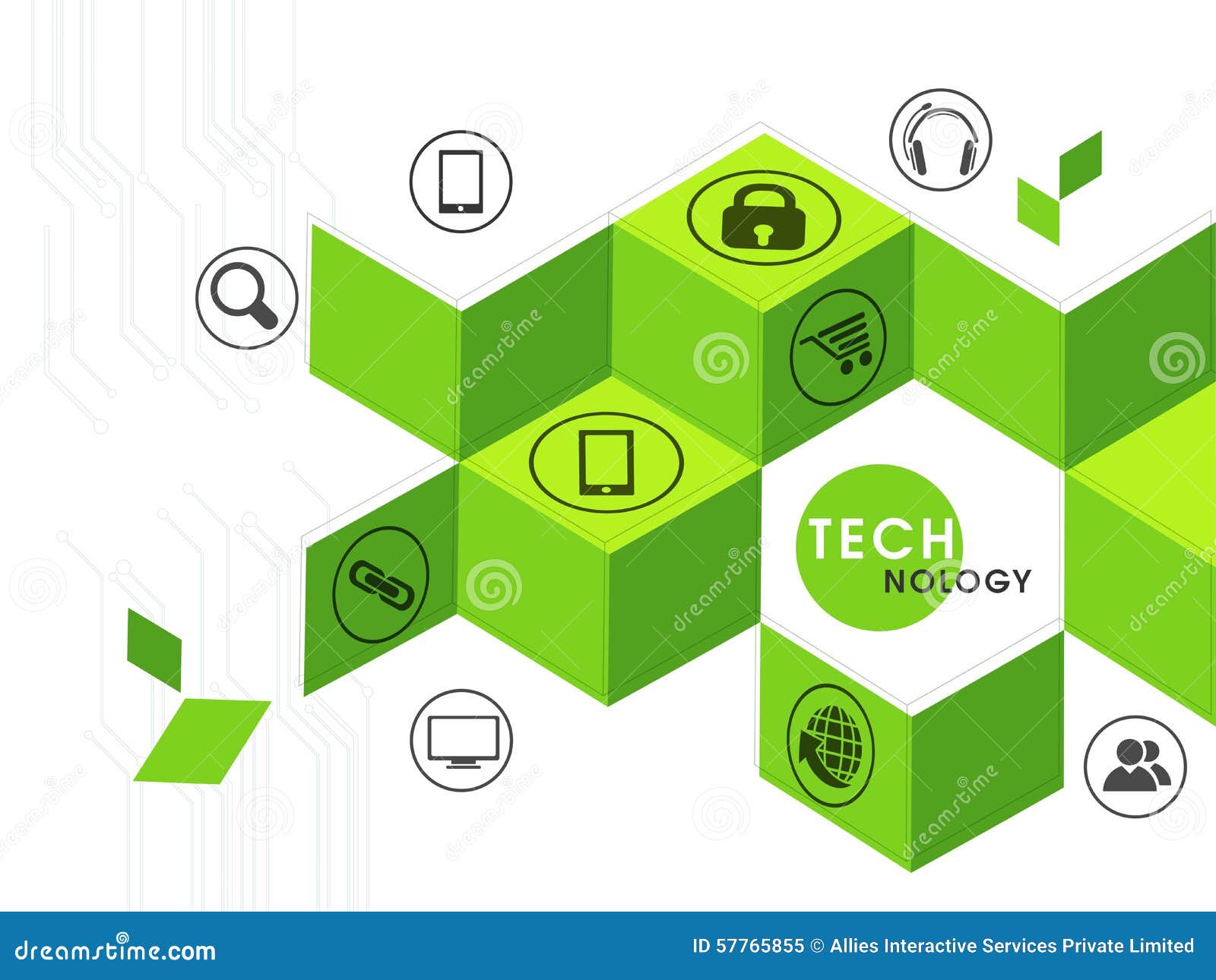 Technology Concept with Web Icons. Stock Illustration - Illustration of ...